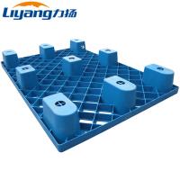 China Blue HDPE Euro Plastic Pallet Industrial Plastic Pallet 1200 X 800 for sale