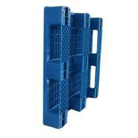 China HDPE Perforated Nestable Plastic Pallets Blue 6 Ton Static Load for sale