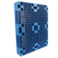 China HDPE Perforated Nestable Plastic Pallets Blue 6 Ton Static Load for sale