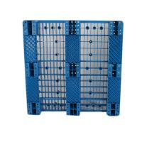 China HDPE Perforated Nestable Plastic Pallets Blue 6 Ton Static Load for sale