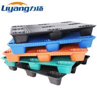 China Large Euro Plastic Pallet Stackable HDPE Pallets Four Way Forklift Entry for sale