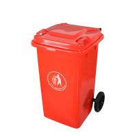 China Stacked Factory Large Plastic Dustbin Pedal Mobile Garbage Bin 120l for sale