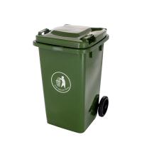 China Stacked Factory Large Plastic Dustbin Pedal Mobile Garbage Bin 120l for sale