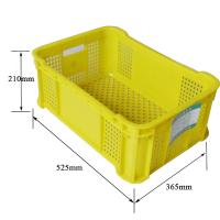 China Fruit Yellow Stackable Plastic Crate Reusable Plastic Moving Boxes for sale