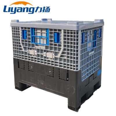 China Heavy Duty Plastic Large Coaming Pallet Foldable Box Stackable Reusable Recyclable for sale