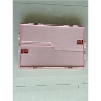 China Folding HDPE Plastic Storage Crate With Attached Lid for sale