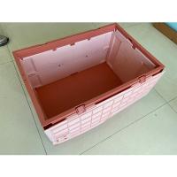 China Folding HDPE Plastic Storage Crate With Attached Lid for sale