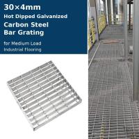 China 30×4mm Hot Dipped Galvanized Carbon Steel Bar Grating for Medium Load Industrial Flooring for sale