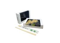 China Custom Logo 350gsm Ivory Paper Sushi Takeaway Box with Clear Window - 7 Day Production - 1000pcs MOQ for sale