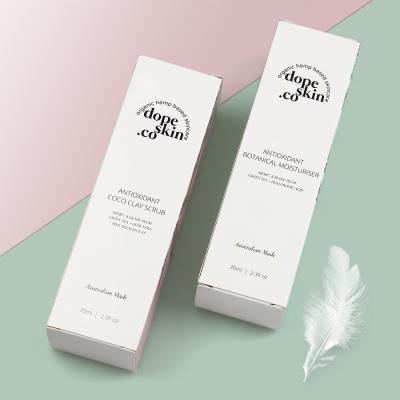 China Custom 350gsm C1S Paper Skincare Box Packaging Glossy Lamination Printed Folded Box for sale