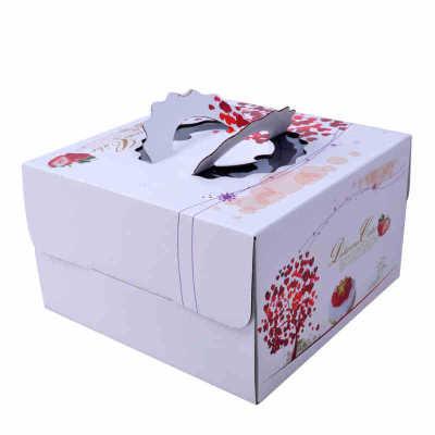 China Square Birthday Cake Custom Packaging Boxes Food Grade Ivory Paper 400gsm 800gsm for sale