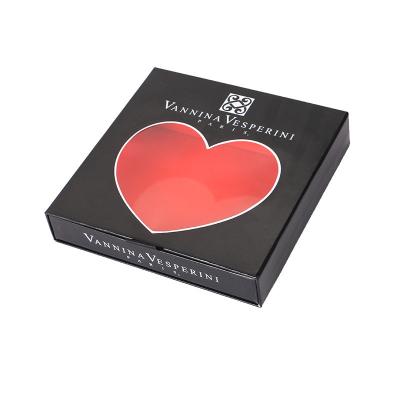 China Cosmetic Cardboard Custom Made Paper Boxes With Heart Shape Window for sale