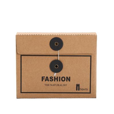 China Custom Envelope Design Kraft Cardboard Paper Box 18cm×18cm×18cm for Underwear T-Shirt Socks Packaging for sale