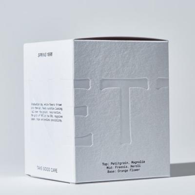 China Custom Cosmetic Gift Packaging Box Embossing White Paper Cardboard Full Color Print 1000 Pcs MOQ for sale