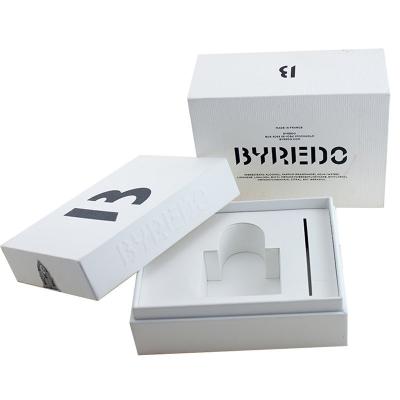 China UV Silver Stamping Perfume Packaging Boxes with Lid Tray Style - 250-400g Paper Stock CMYK Offset Printing for sale