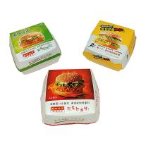 China 250GSM White Cardboard Burger Packaging Box with UV Coating - 20 Sets per Carton, Customizable Design for sale