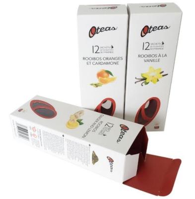 China Both Sides Clear PVC Window Tea Packaging Box with White Card Paper Offset Printing - Custom Sizes from 1000 MOQ for sale