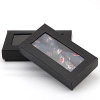 China Snakeskin Pattern Gray Cardboard Garment Box with Window for Tie Packaging - 3000 MOQ, 7-24 Day Delivery for sale