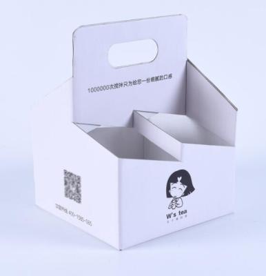 China Custom Corrugated Paper Take Away Tea Coffee Packaging Box 80-550GSM Material with Custom Size Options for sale
