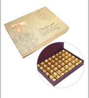China Custom Grey Cardboard Chocolate Packaging Box with Gold Stamping - 1000 PC MOQ, 500000 Monthly Capacity for sale