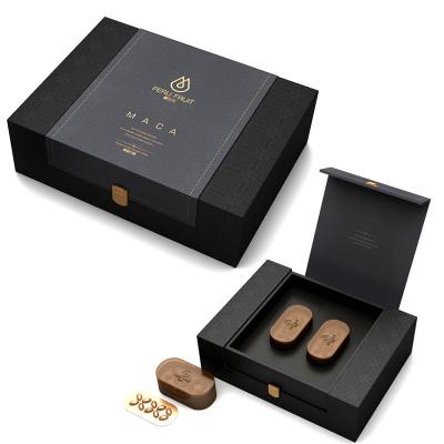 China Custom Healthcare Packaging White Cardboard 600-1600g with Gold Stamping for Maca Products - OEM/ODM Available for sale