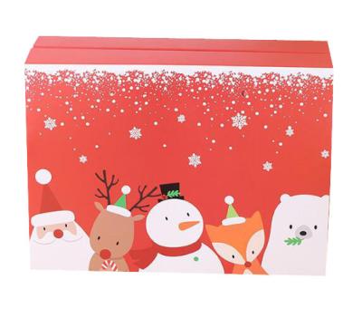 China Recyclable Custom Christmas Gift Packaging Boxes with PP Rope Handles - 80-550 GSM Eco-Friendly Materials for sale