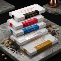 China White Cardboard Chocolate Box with Gold Foil Hot Stamping Food Grade Custom 500pcs for sale