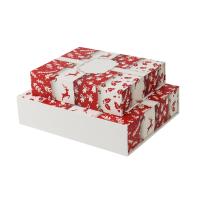 China Custom Christmas Ribbon Paper Gift Box with Lid and Base Design - CMYK Offset Printing in 190-400gsm Materials for sale