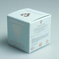 China White Art‑Paper Cosmetic Boxes with Hot‑Stamped Gold Foil & UV Coating for sale