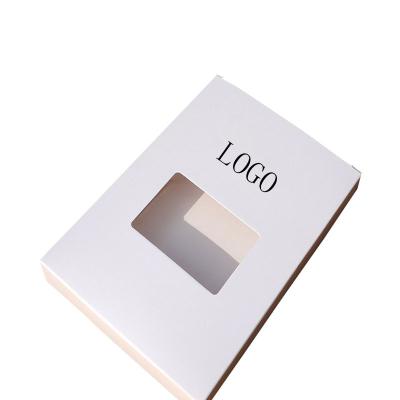 China Custom 250gsm White Card Paper Underwear Packaging Box with PVC Window for sale