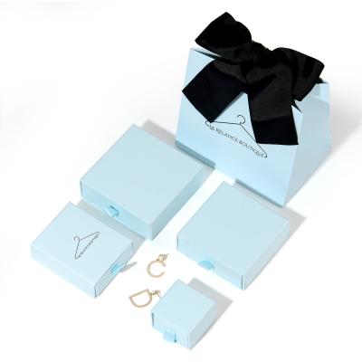 China 1200gsm Handmade Drawer Paper Box Jewelry Gift Box with Velvet Insert Custom Size for sale