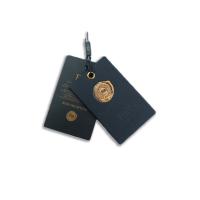 China 350gsm Black Card Custom Hang Tags for Garment Packaging Square Shape for sale