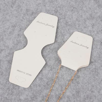 China Custom FSC White Kraft Paper Jewelry Necklace Cards 100g-800g with Hot Gold Foil Stamping | 1000pcs MOQ for sale