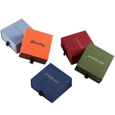 China Custom Grey Cardboard Drawer Box with Hot Gold Foil for Jewelry Packaging 1000pcs for sale