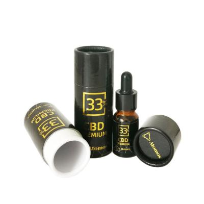 China Custom Cylinder Box Packaging 1000GSM Greyboard with 157gsm Coated Paper for CBD Oil Products for sale