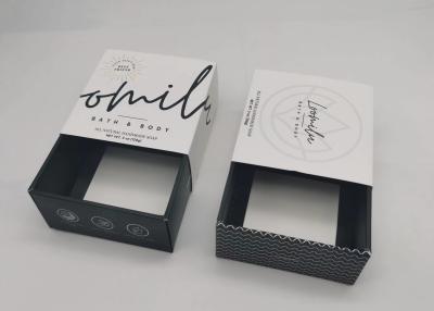 China Custom Slide Drawer Soap Packaging Box 300g White Card Paper Offset Printing for sale