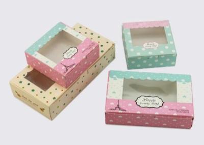 China White Card Paper 400gsm Donut Packaging Box with Clear Window for Bakery Bread Pastry for sale