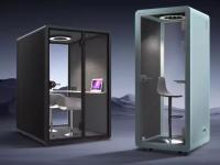 China Fully Enclosed Indoor Office Pod K212 - 200x120x233cm Soundproof Booth with Color Changing Lights and 35dB Noise Reduction for sale