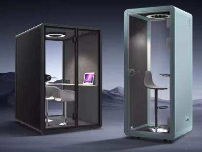 China Fully Enclosed Indoor Office Pod K212 - 200x120x233cm Soundproof Booth with Color Changing Lights and 35dB Noise Reduction for sale