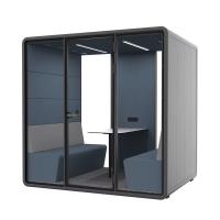 China 4-Person Soundproof Meeting Pod 200×180×233cm with 30-35 dB Noise Reduction and 220V Power for sale