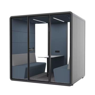 China 4-Person Soundproof Meeting Pod 200×180×233cm with 30-35 dB Noise Reduction and 220V Power for sale