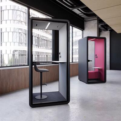 China K105 Soundproof Phone Booth 105x100x233cm with 30-35dB Noise Reduction and LED Lighting for Office Privacy for sale