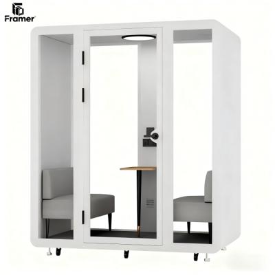 China Convertible Two Person Soundproof Pod 200×120×233cm with 30-35dB Insulation | Steel Frame Office Meeting Booth for sale