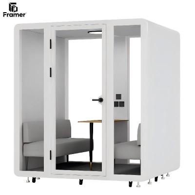 China Fully Enclosed Office Meeting Pod 200×180×233 cm with 30-35 dB Sound Insulation and LED Lighting for sale