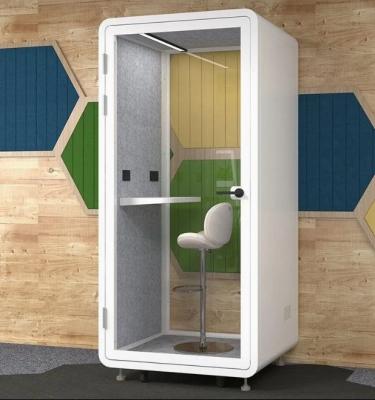 China Easy Assemble Office Phone Booth 105×100×230cm with 30-35 dB Soundproofing and LED Lighting for sale