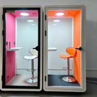 China Easy Assemble Office Phone Booth 105×100×230cm with 30-35 dB Soundproofing and LED Lighting for sale
