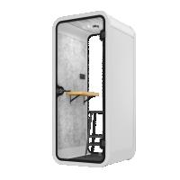 China White Office Phone Booth 1010x988x2288mm with 35dB Sound Insulation and 10mm Tempered Glass for sale