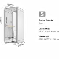China White Office Phone Booth 1010x988x2288mm with 35dB Sound Insulation and 10mm Tempered Glass for sale