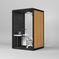 China Solo Movable Office Pod FR-M: 30dB Sound Proof Glass Cabin 1250x1488x2288mm Modular Design for sale