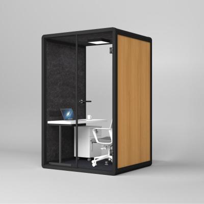 China Solo Movable Office Pod FR-M: 30dB Sound Proof Glass Cabin 1250x1488x2288mm Modular Design for sale